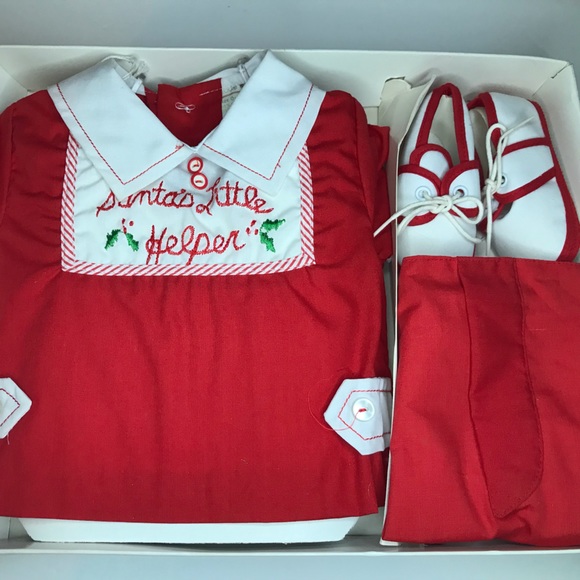 Matching Sets | Vintage Santas Little Helper Baby Outfit Gift Box ...